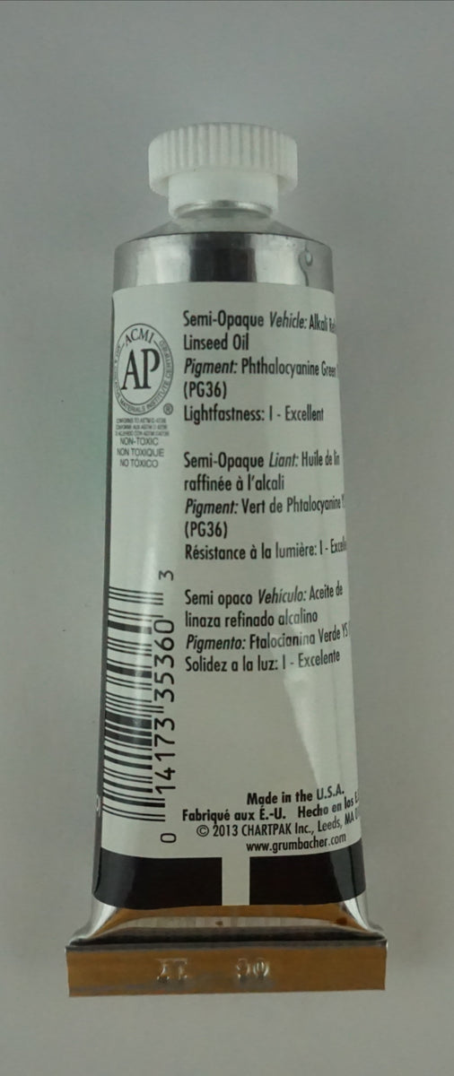 Tubo De Óleo Grumbacher 37ml P306g Verde Thalo. – EL ESCRITORIO MODERNO